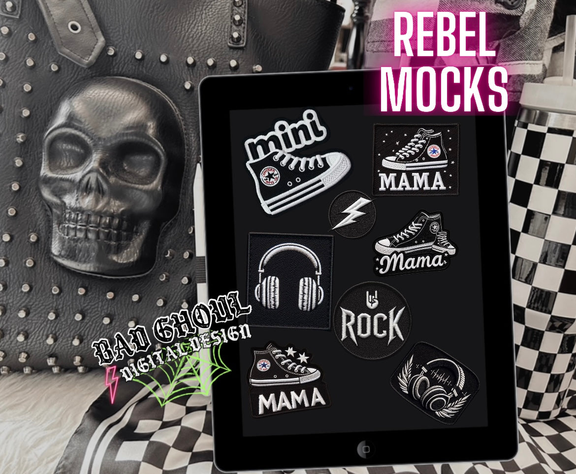 Faux patch bundle PNG Download – Rebel Mocks & Badghoul Digital