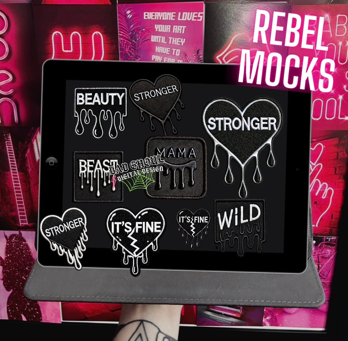 Faux Patch Bundle PNG Download – Rebel Mocks & Badghoul Digital