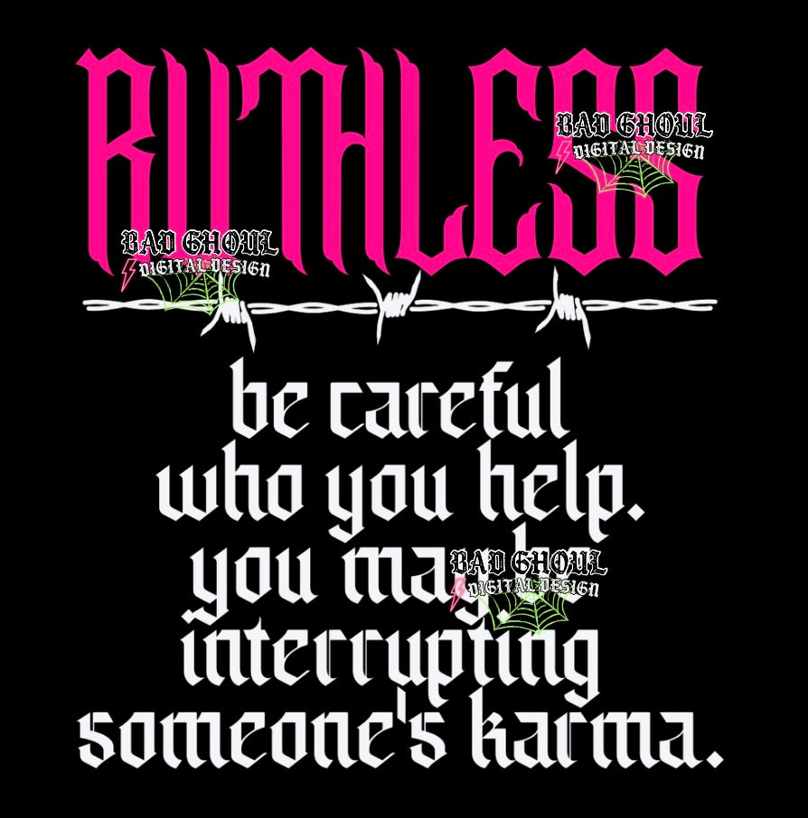 Ruthless + Front PNG Download – Rebel Mocks & Badghoul Digital