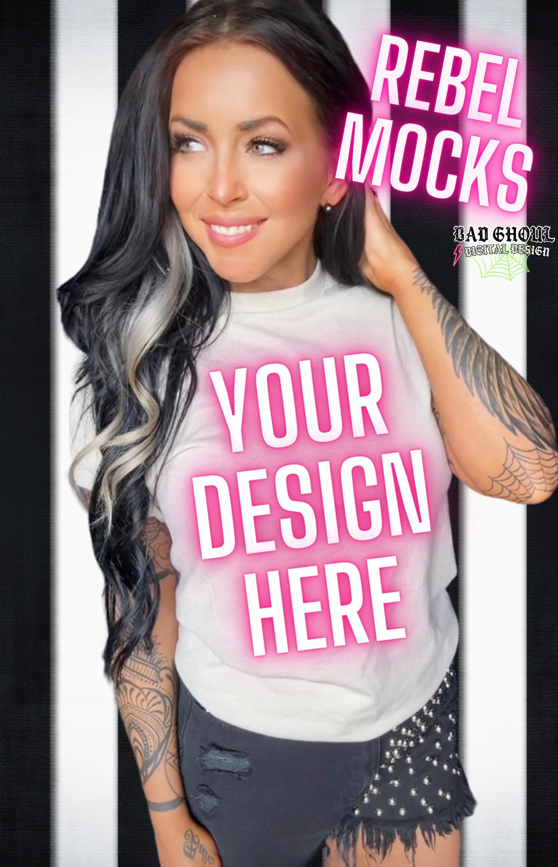 Gildan Sand IRL Model Mock Up TRENDING – Rebel Mocks & Badghoul Digital
