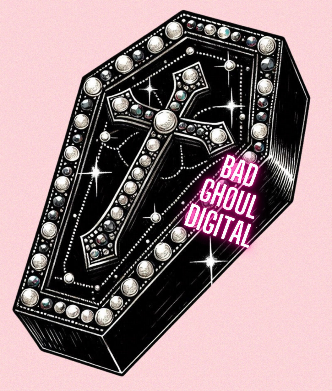 Faux Bling Coffin PNG Download – Rebel Mocks & Badghoul Digital