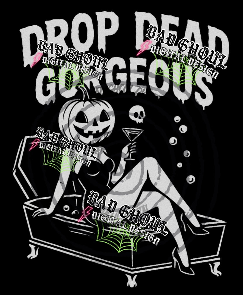Drop Dead PNG DOWNLOAD Black Fabric Only – Rebel Mocks & Badghoul Digital