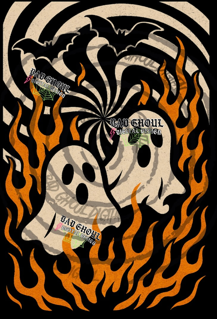 Ghost Besties PNG DOWNLOAD Black Fab Only – Rebel Mocks & Badghoul Digital