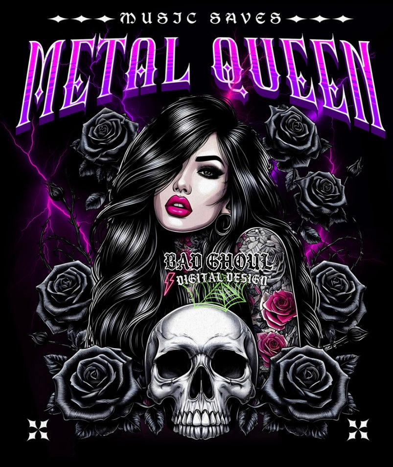 Metal Queen PNG Download – Rebel Mocks & Badghoul Digital