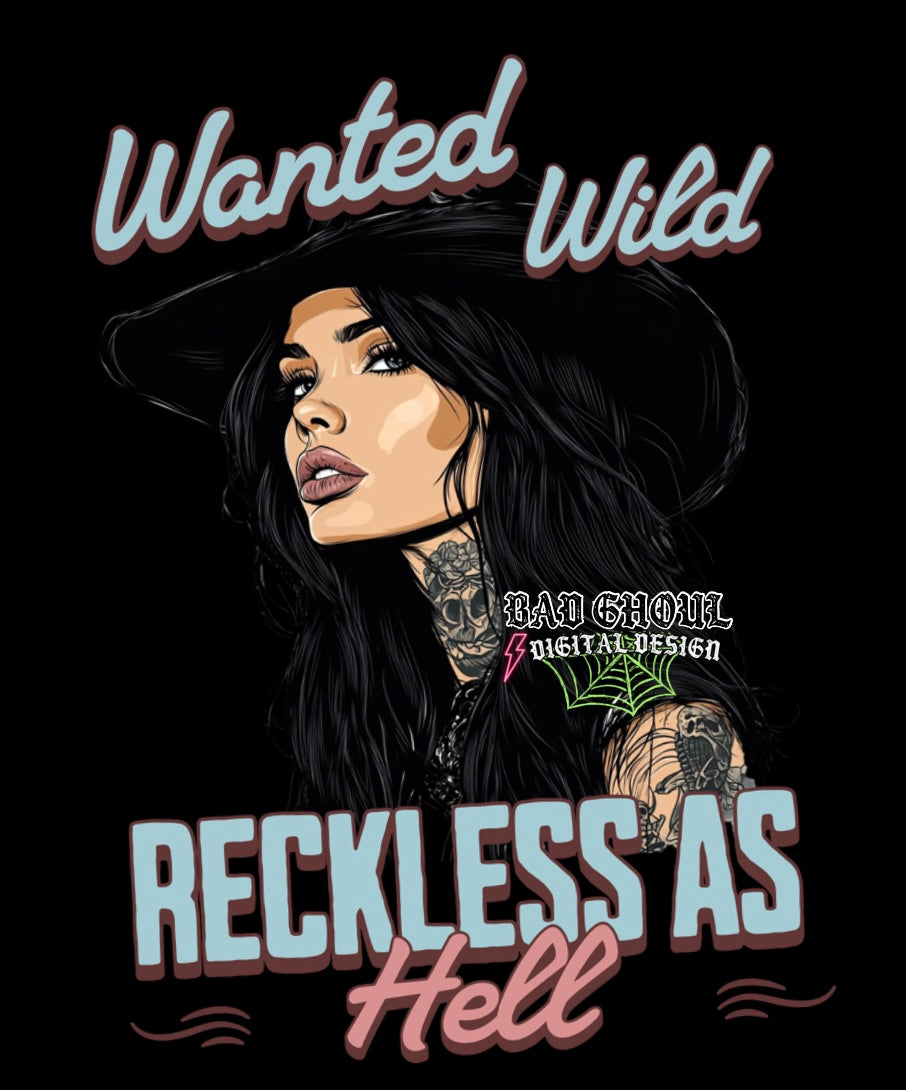 Wanted Wild Reckless PNG download – Rebel Mocks & Badghoul Digital