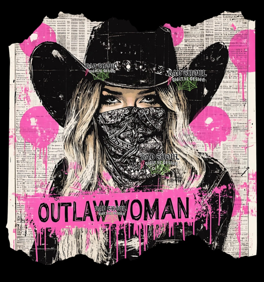 Outlaw Woman PNG Download – Rebel Mocks & Badghoul Digital