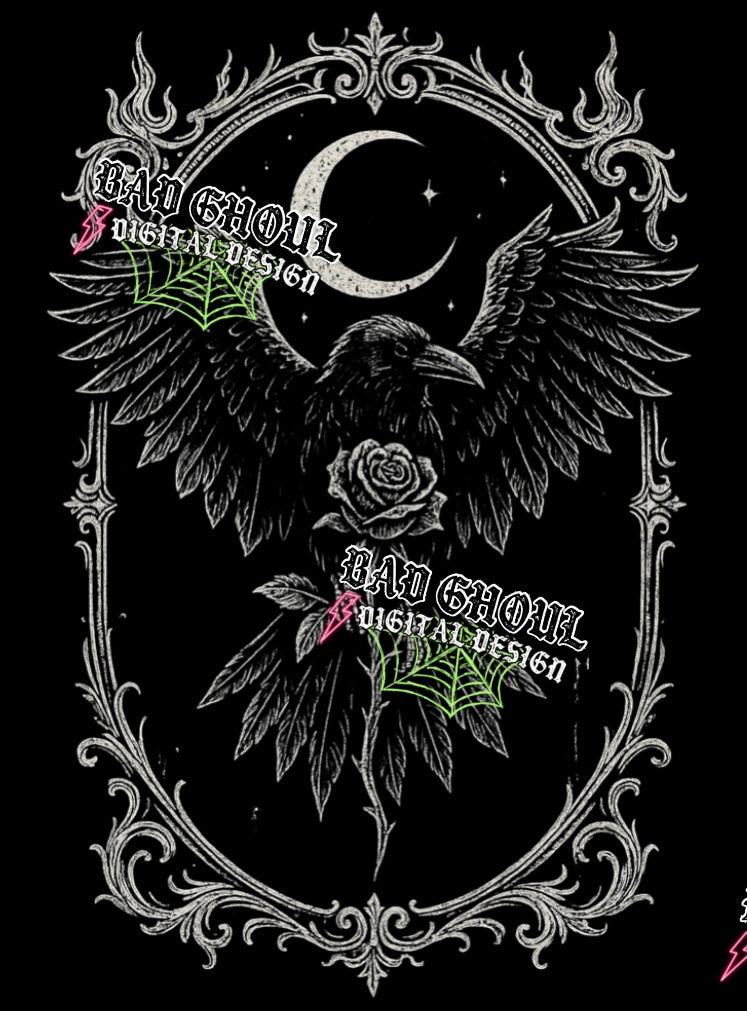 Midnight Raven PNG DOWNLOAD Black Fab Only – Rebel Mocks & Badghoul Digital