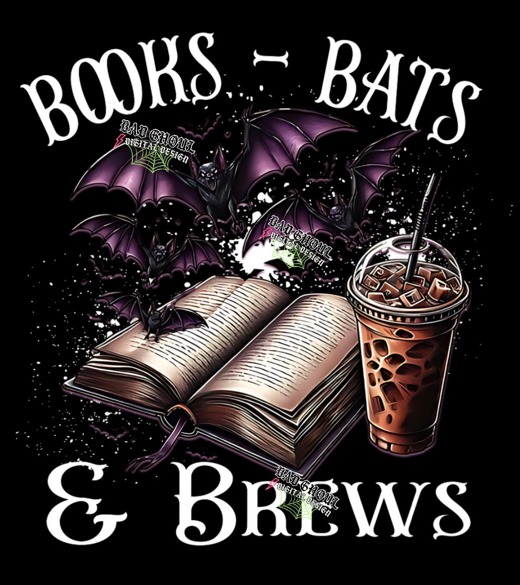 Books Bats Brews PNG Download – Rebel Mocks & Badghoul Digital