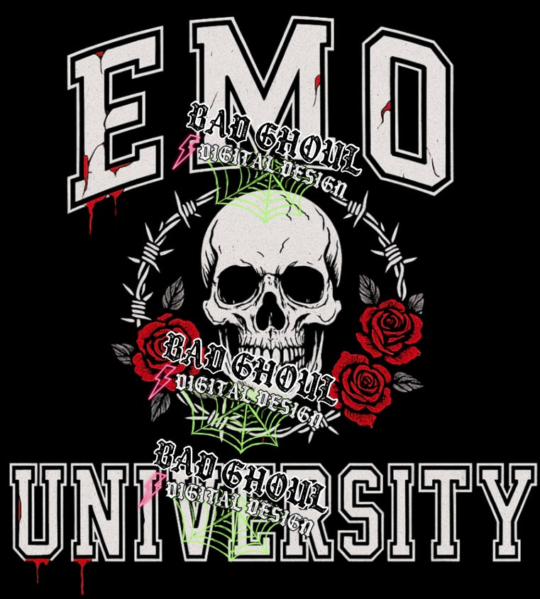 Emo University PNG DOWNLOAD Black Fab Only – Rebel Mocks & Badghoul Digital