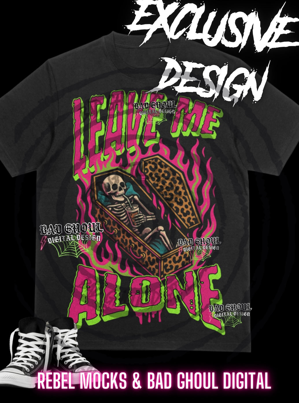 EXCLUSIVE Leave Me Alone Black Fabric Only PNG Download – Rebel Mocks ...