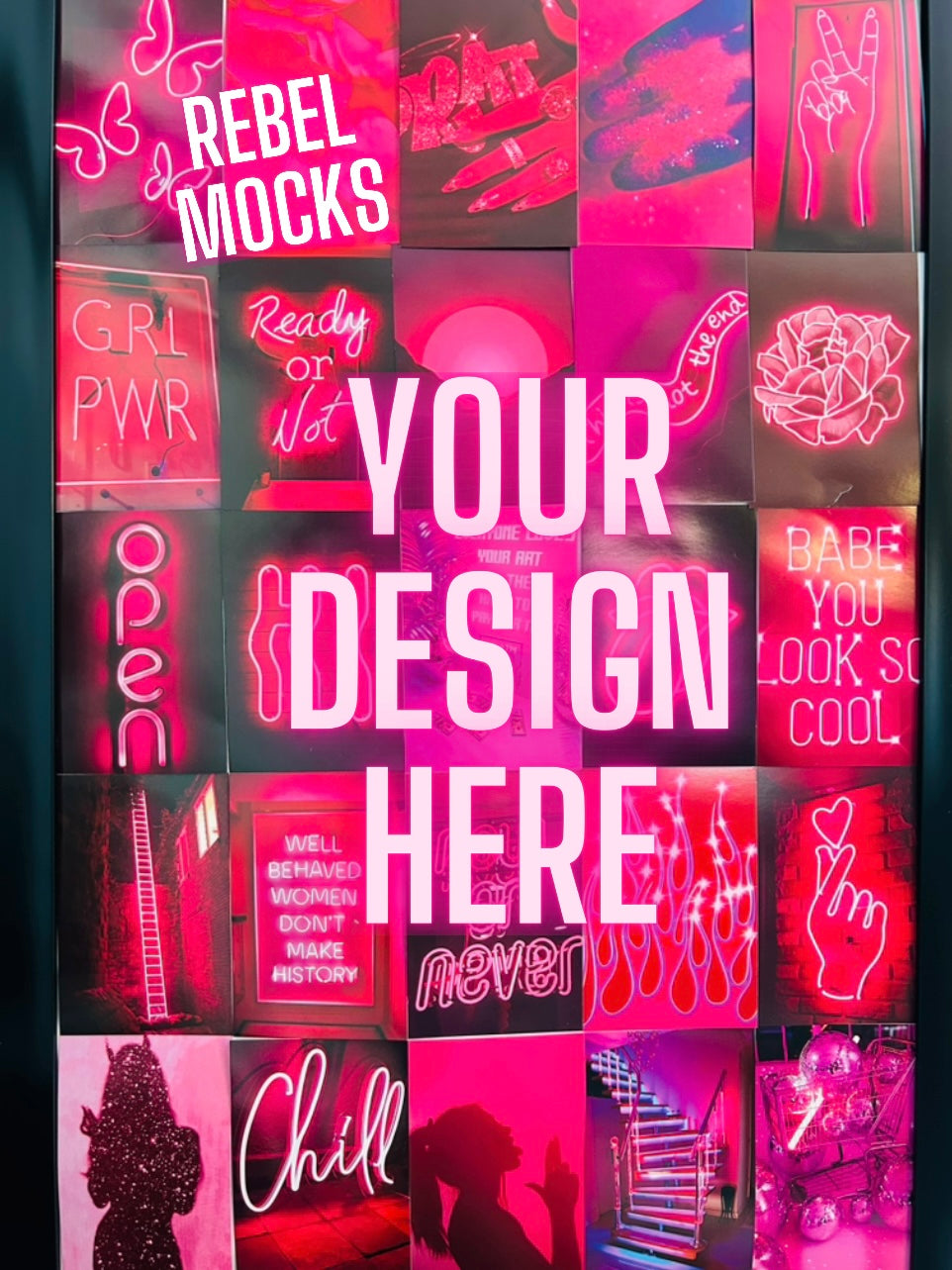 Add your product Flat Lay Trendy Mock Up – Rebel Mocks & Badghoul Digital