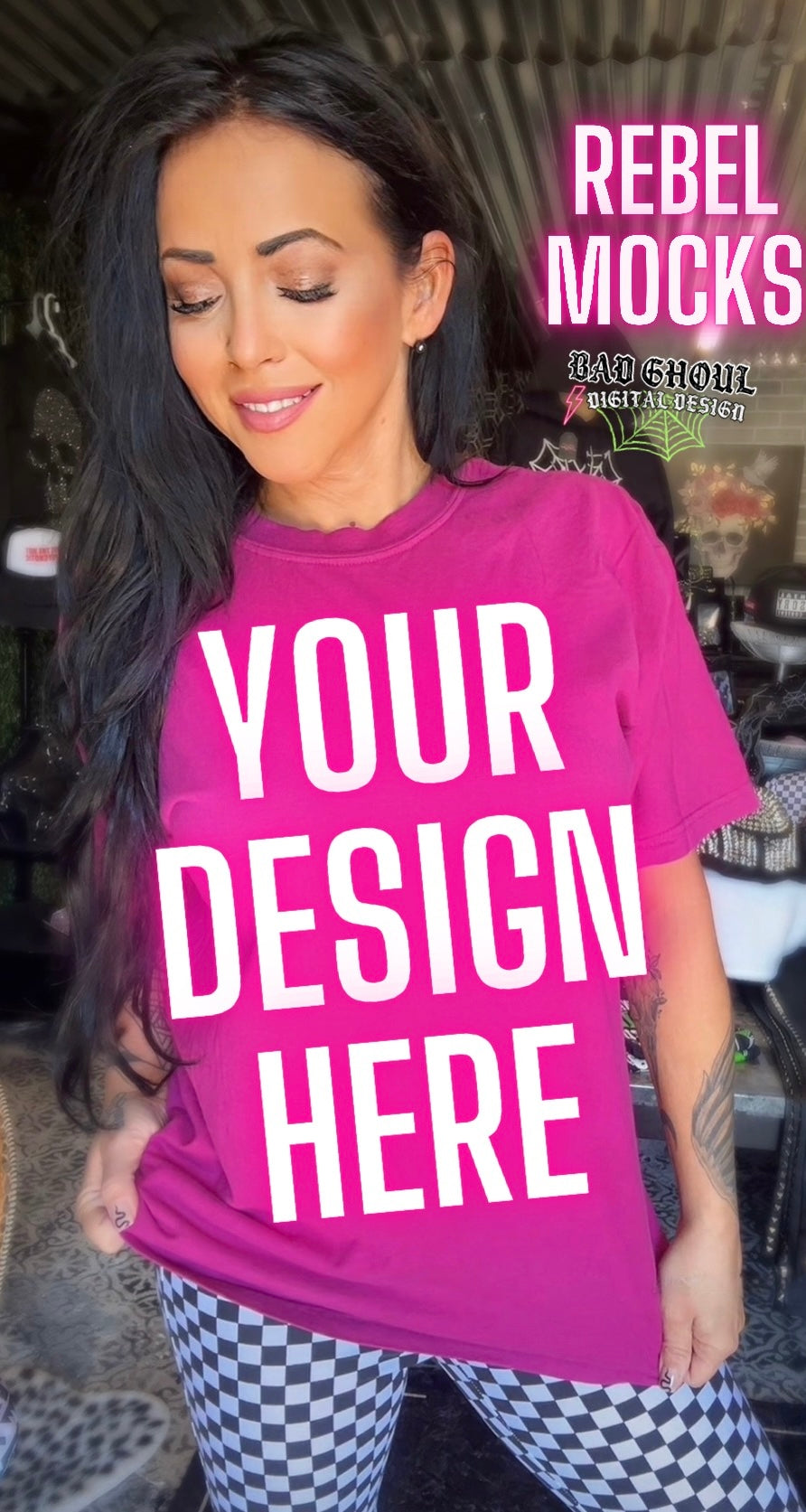 CC Boysenberry Model Mock Up IRL trendy – Rebel Mocks & Badghoul Digital